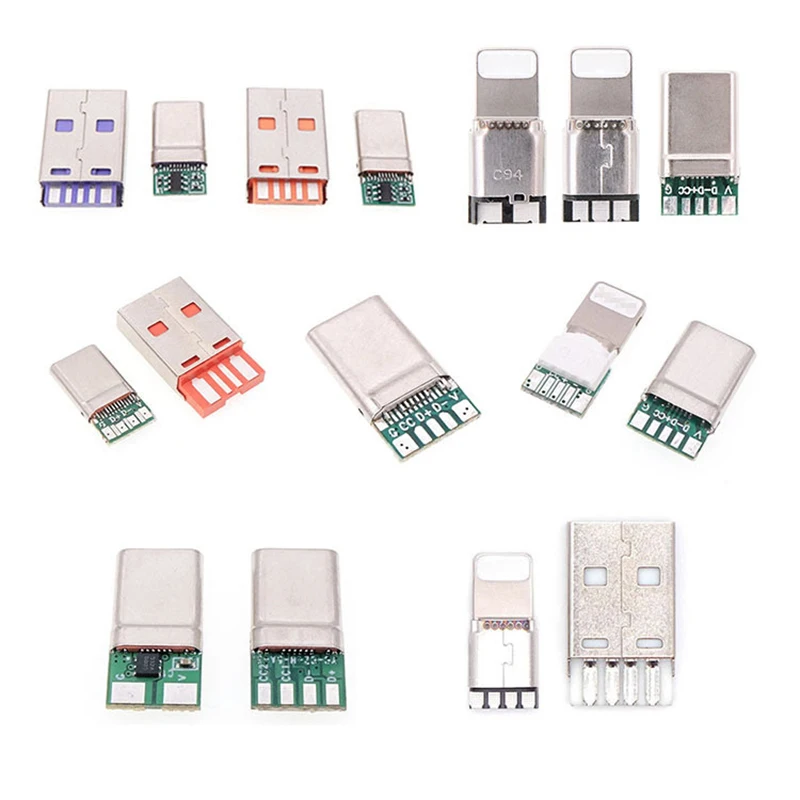 PD Fast Charge Type-C USB 65W 5A Male Connector Welding With 5Pin PCB ...