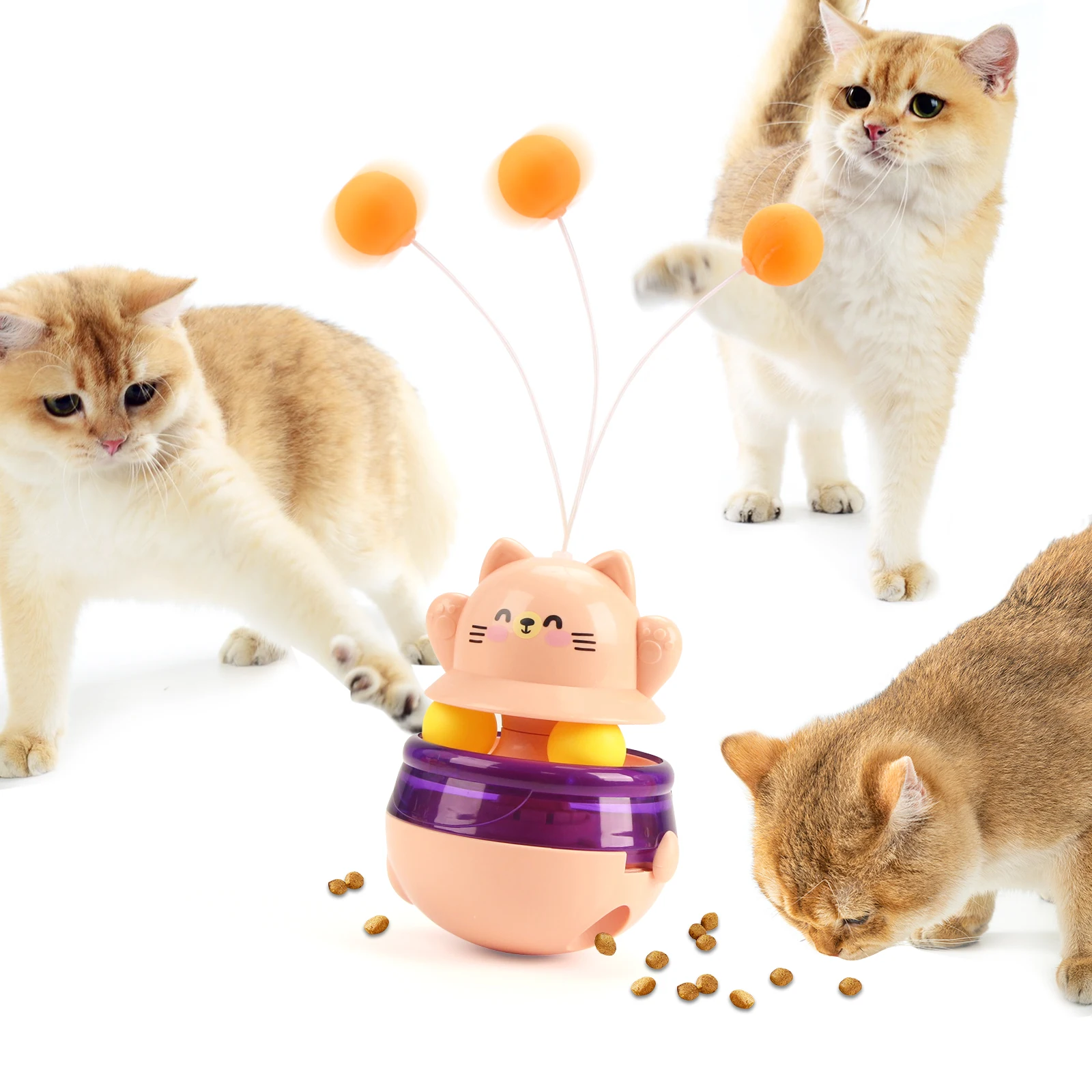 Funny-Tumbler-Toy-Cat-Self-Playing-Cat-Toy-Track-Balls-Top-Ball-Leakage ...