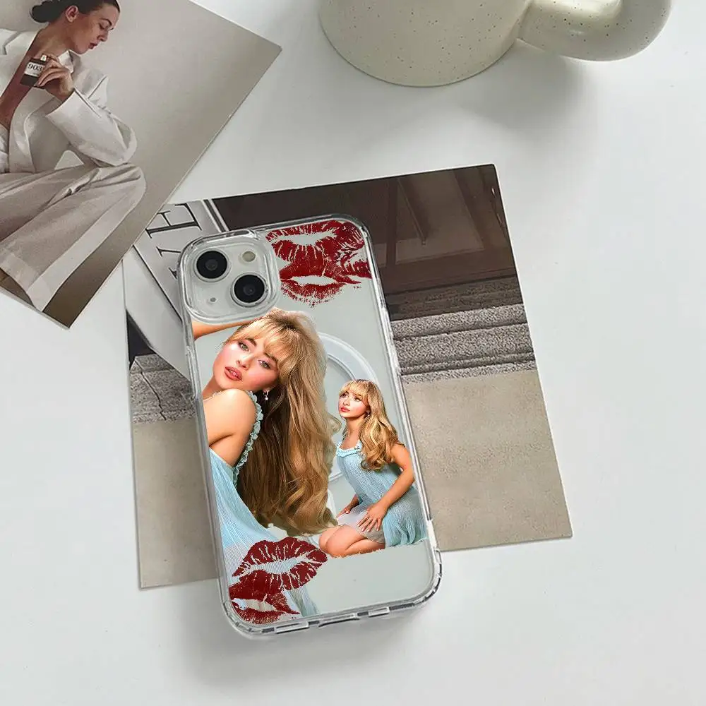 1PC Singer S-Sabrina Phone Case Magnetic for iPhone 16 14 13 11 12 15 ...