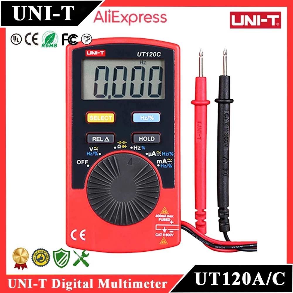 UNI-T-UT120A-UT120B-UT120C-Pocket-Size-Digital-Multimeter-Auto-Range-AC ...