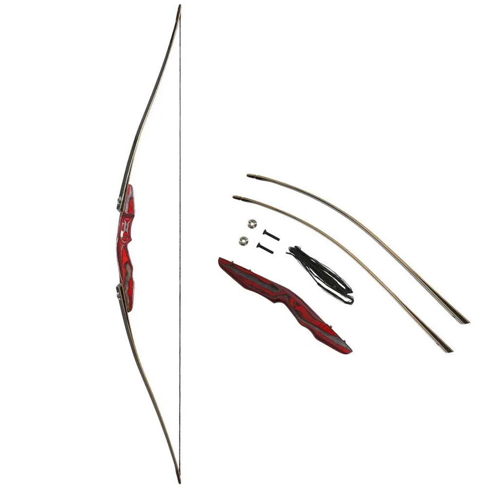 64" TopArchery Traditional Wood Takedown Longbow Recurve Bow Straight ...