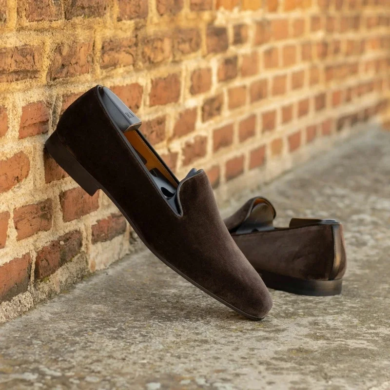 New-Red-Bottom-Flock-Loafers-Breathable-Slip-On-Casual-Shoes-Handmade ...