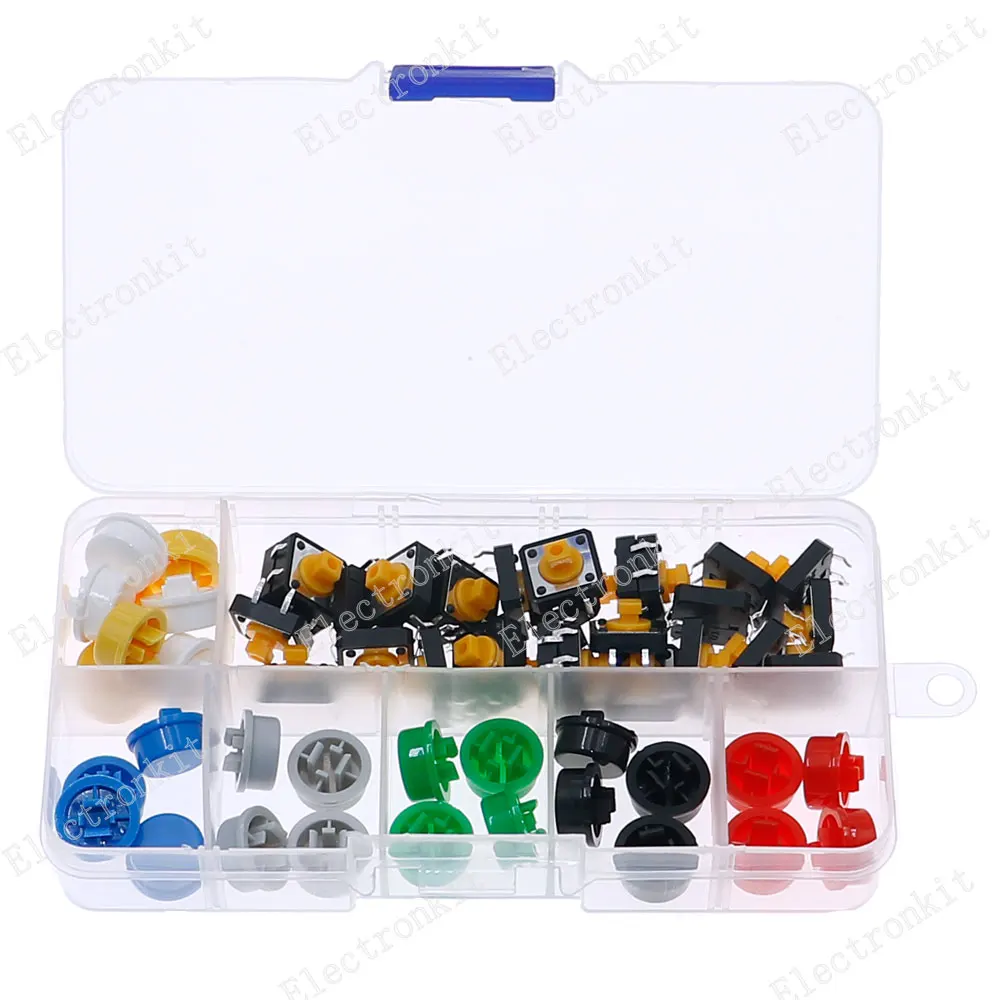 56pcs-Tactile-Push-Button-Switch-Momentary-Tact-Cap-Assorted-Kit ...