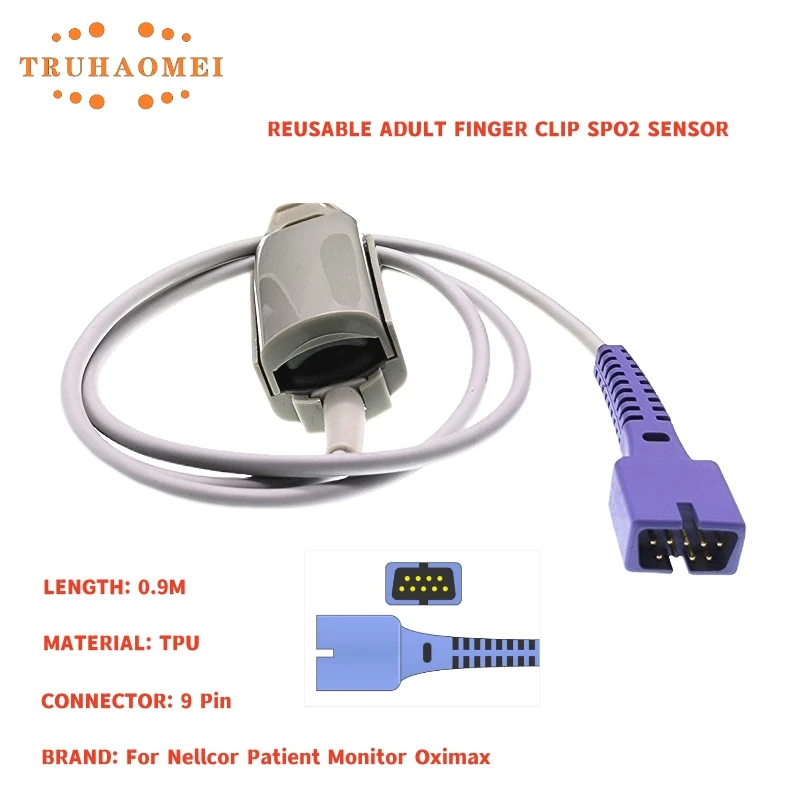 DS-100A-For-Nellcor-Oximax-Reusable-SPO2-Sensor-9-Pin-Oxi-Tech-Pulse ...