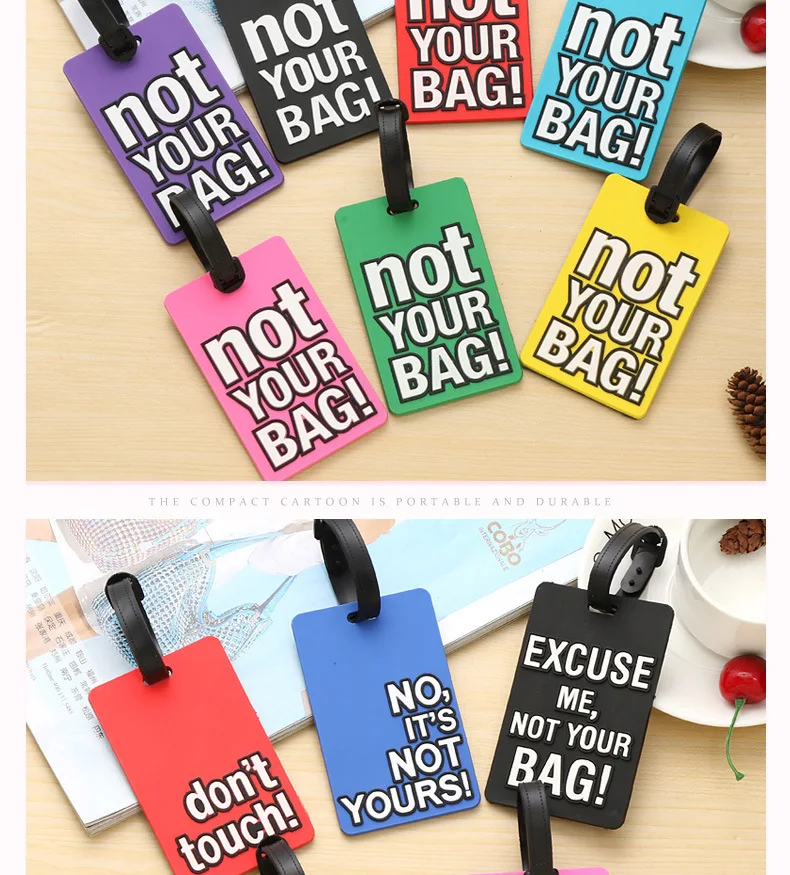 New Cute Luggage Tag Silicone Letter Suitcase Baggage Luggage PVC Tags ...