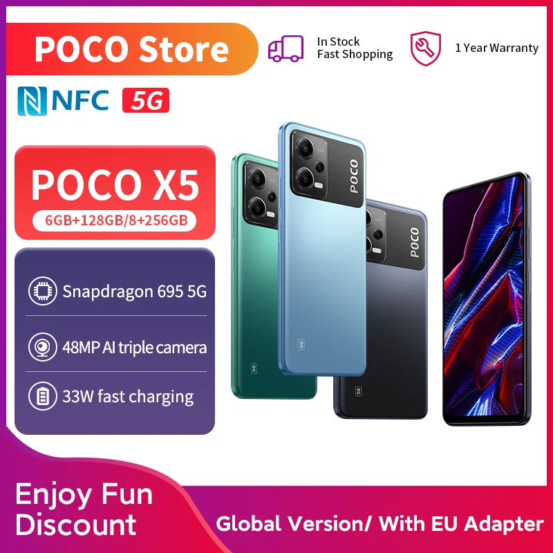 [World Premiere] POCO X5 5G Smartphone 128GB/256GB 6.67"120Hz AMOLED ...