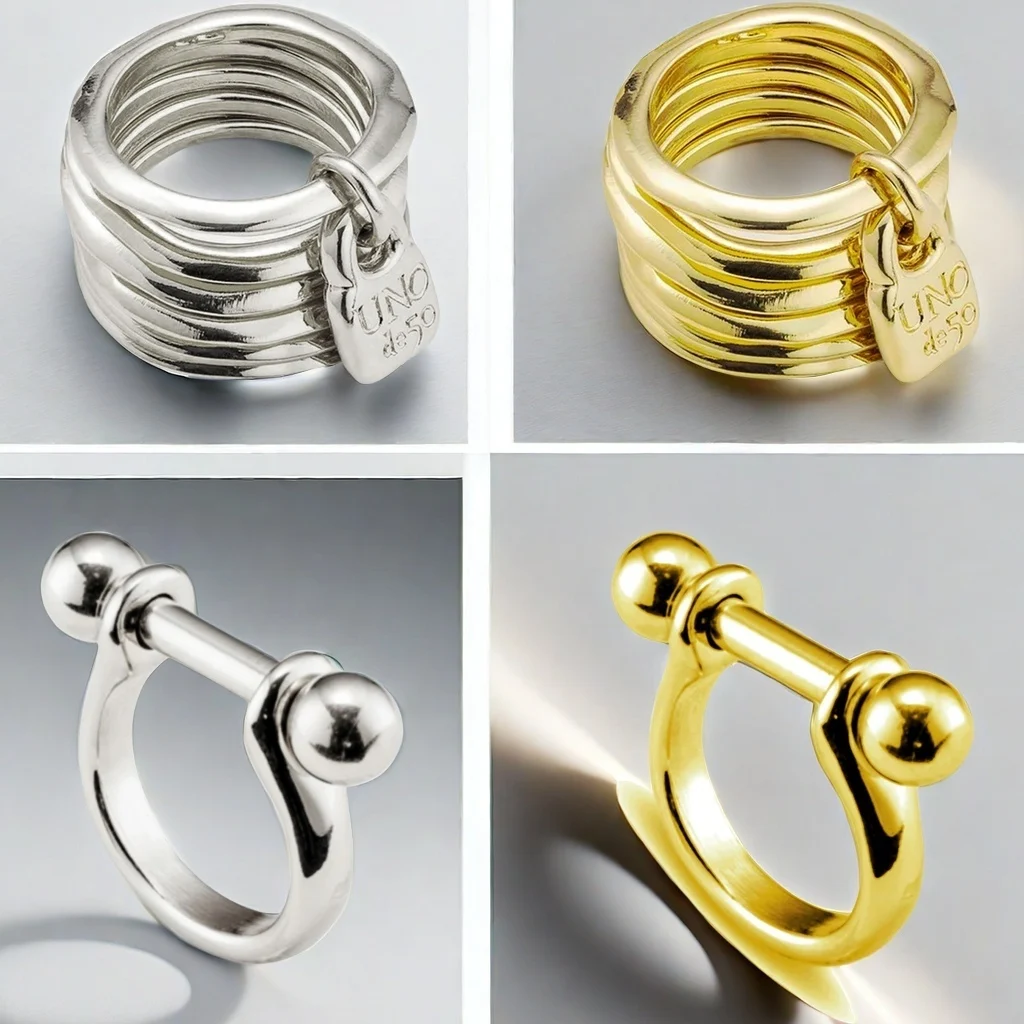 Plating-925-Silver-Detachable-6-Round-Lock-Ring-Retro-Horseshoe-Bead ...