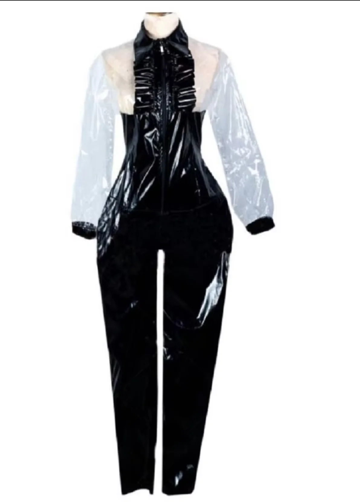 Gothic Adult PVC Jumpsuit Jumpsuit Lockable Uniform Maid Customized ...