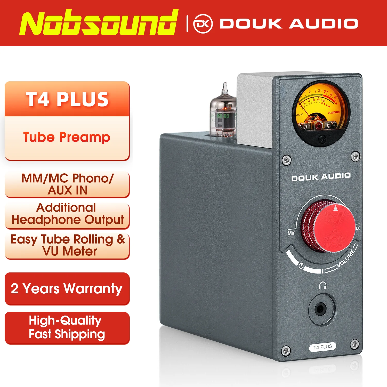 Nobsound JAN5725 Valve Tube Phono Stage Preamp Stereo Audio Preamp for ...