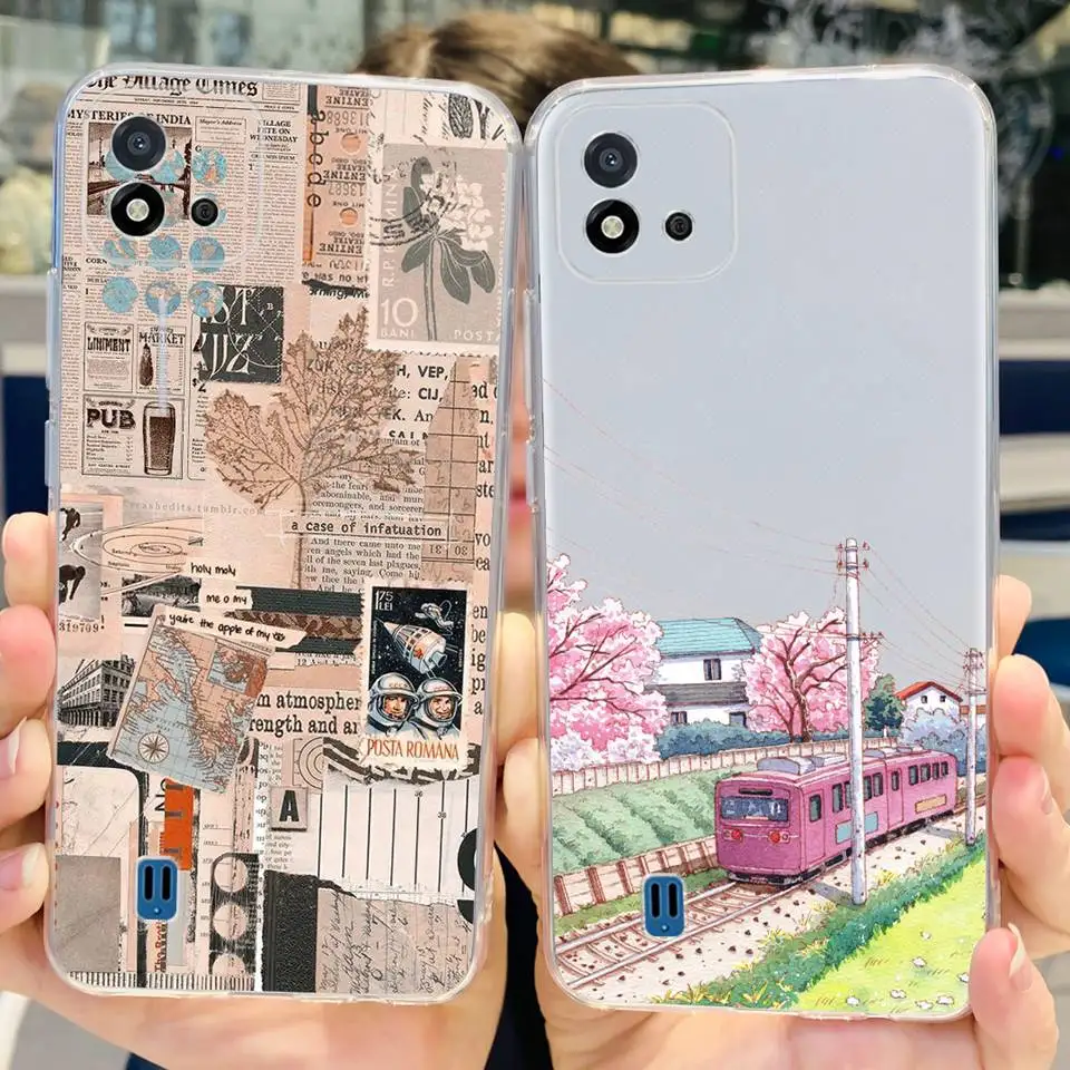 Comic Train Catoon Coques For Realme C11 2021 Realme C21 Bumper Shell ...