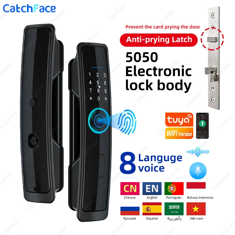 Electronic Fingerprint Biometric Frosted Panel Digital Smart Door Lock ...