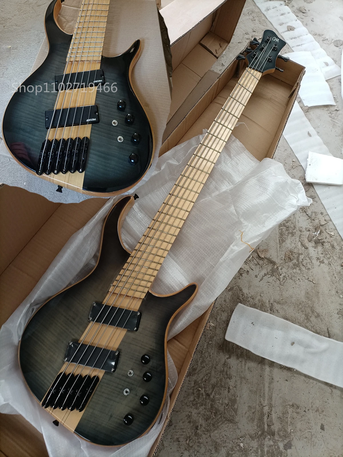 actory-Fanned-Frets-5-and-6-Strings-Electric-Bass-Guitar-Flame-Maple ...