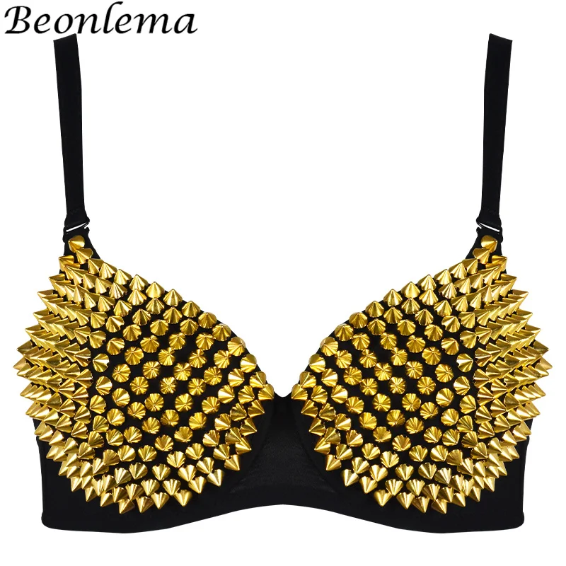 Sexy Bra Steampunk Accessories Rivet Bar Corset Gold Silver Push Up ...