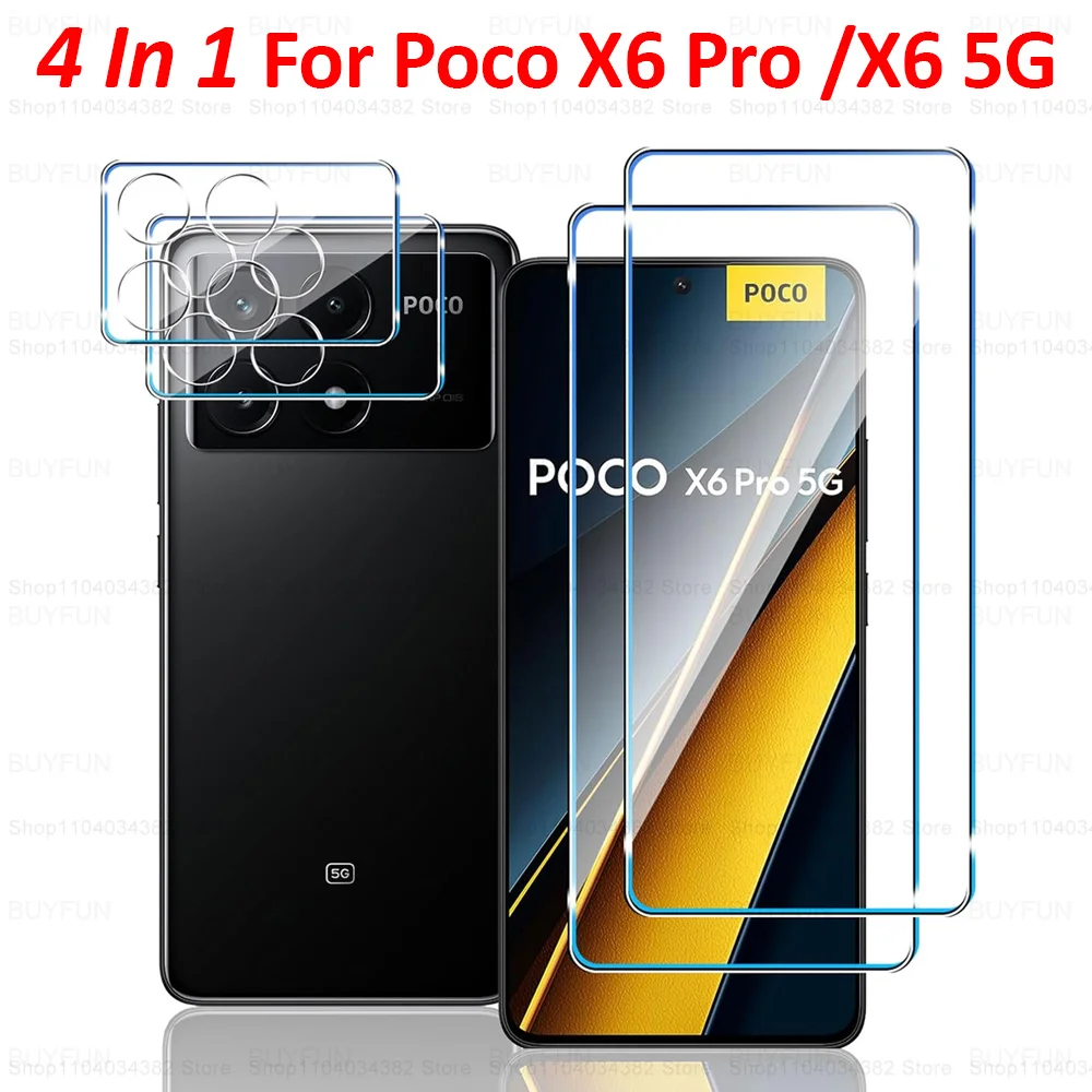 Screen Protector For Xiaomi Poco X6 Pro 5G Tempered Glass HD 3D Camera ...