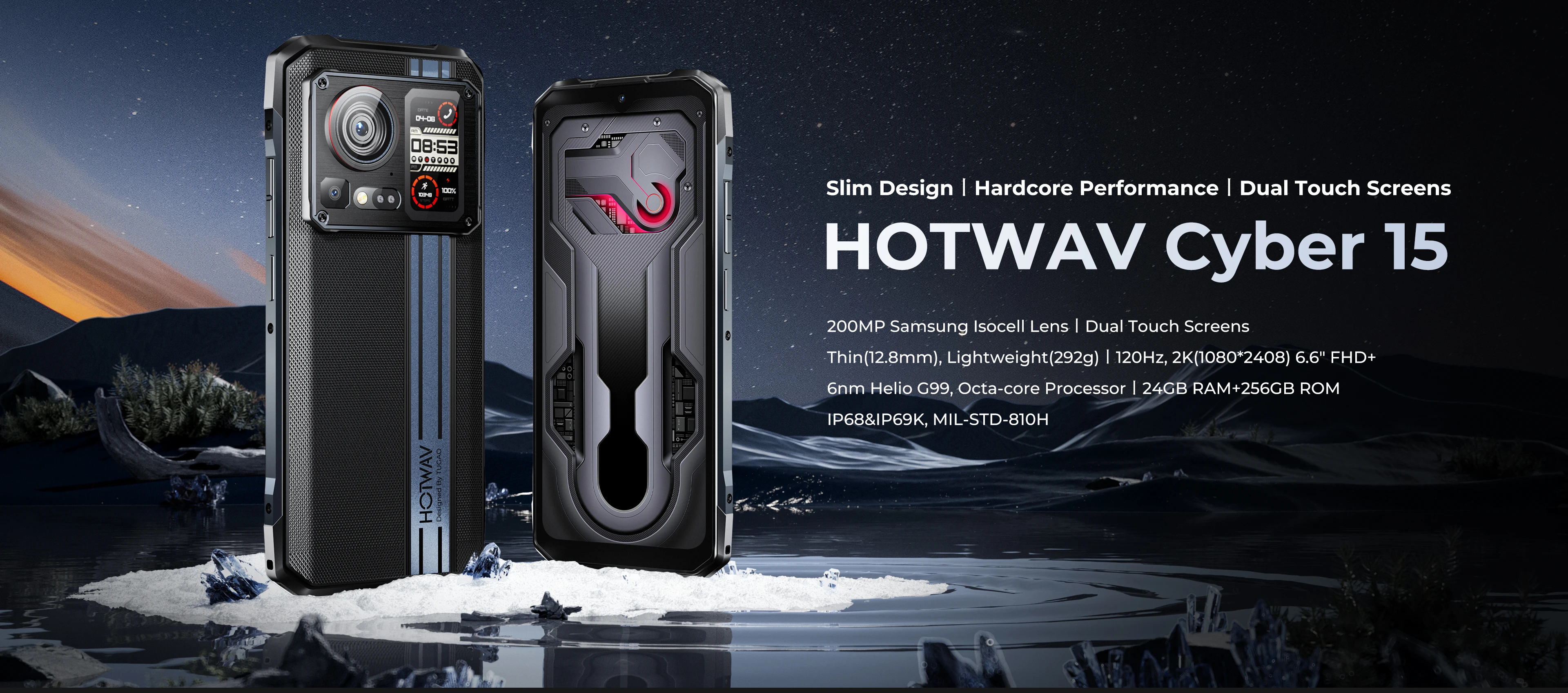 HOTWAV Cyber 15 Rugged 24GB 256GB 200MP PixSmart G99 6.6FHD+ 120Hz ...
