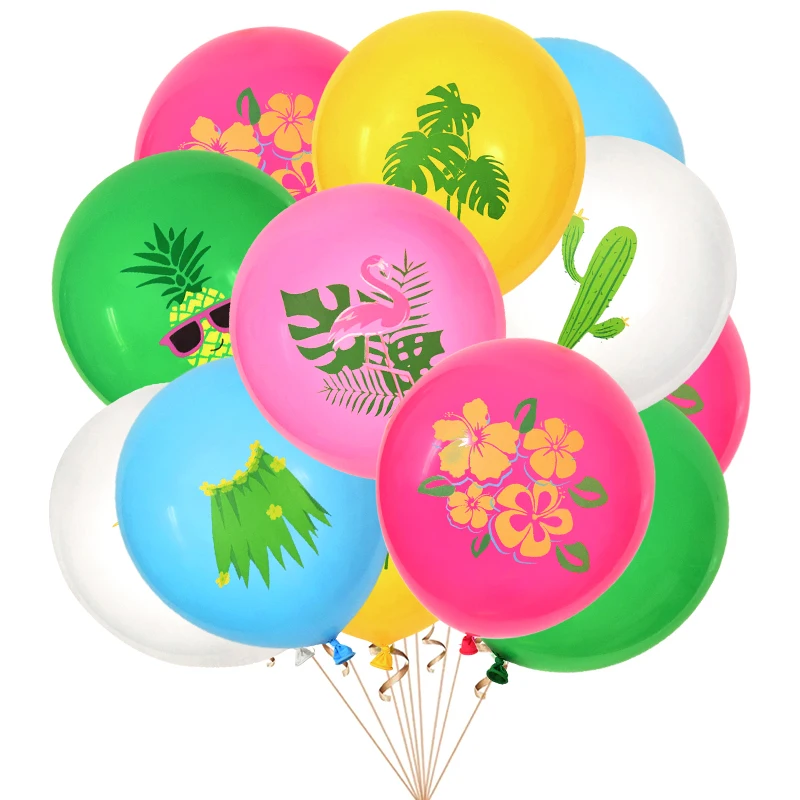 12-36Pcs Hawaiian Party Balloon Decoration Flamingo Pineapple Latex ...