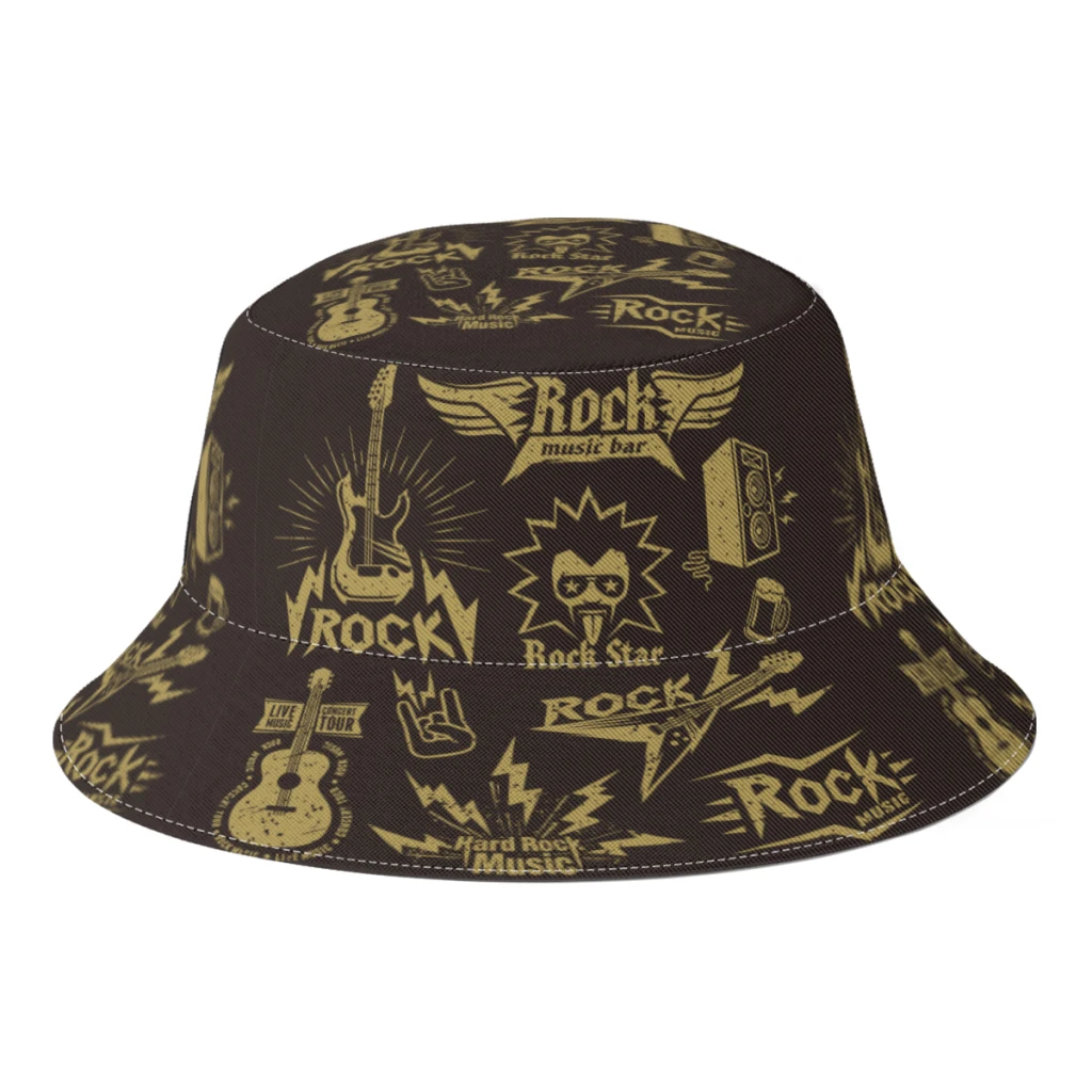 Summer-Unisex-Harajuku-Bucket-Hat-Rock-N-Roll-Punk-Rock-Music-Women-Men ...