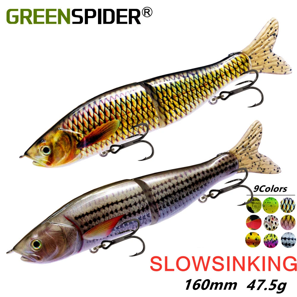 Greenspider Joint Bait Fishing Lure Minnow 160mm 47.5g Crankbait Hard ...