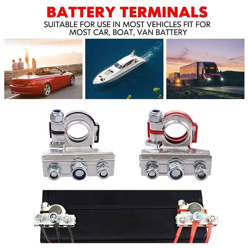 2 pces terminais de bateria automóvel conector de cabo de carro ...