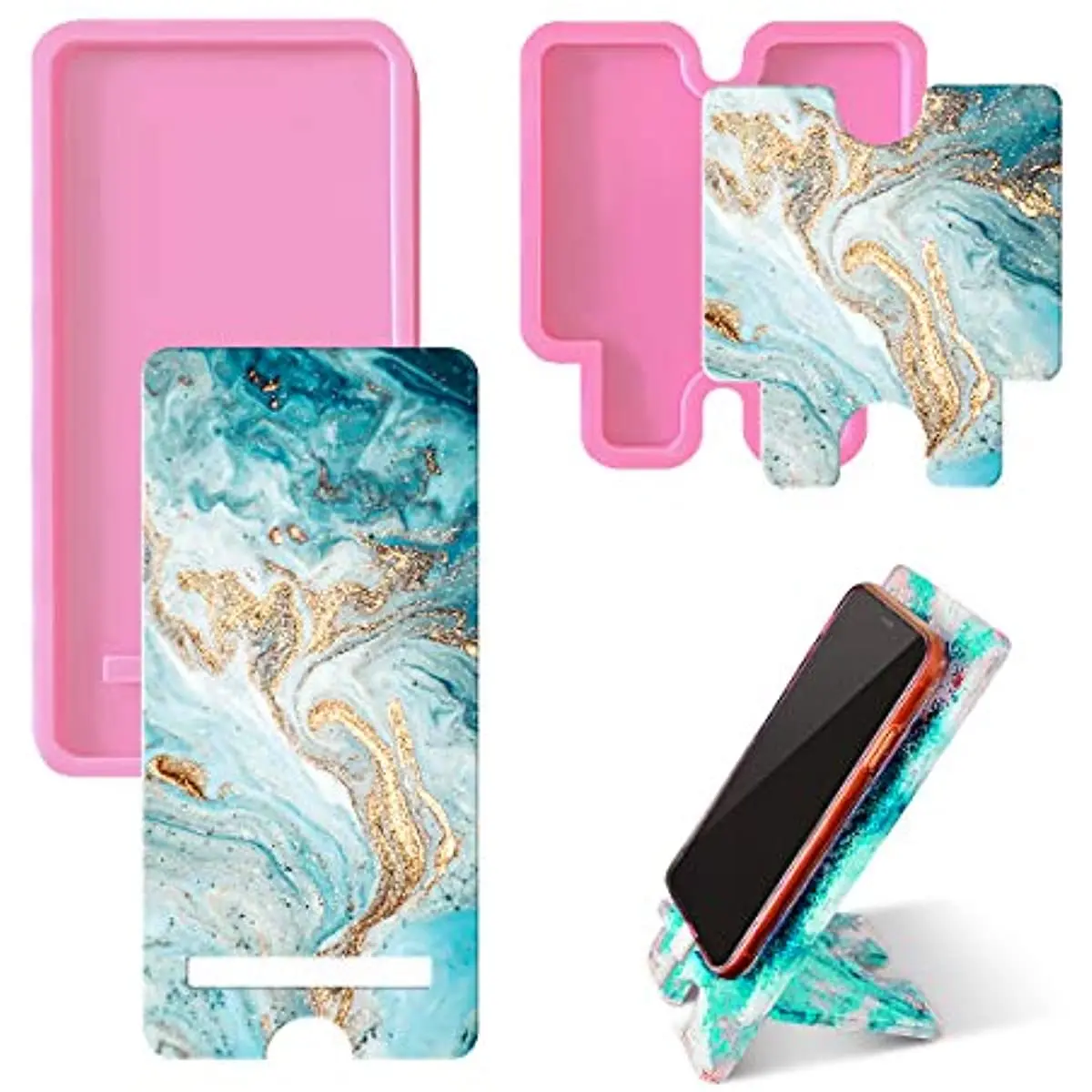 Mobile Phone Stand Silicone Resina Mold Phone Holder Epóxi Resina Moldes Craft Celular Suporte ...