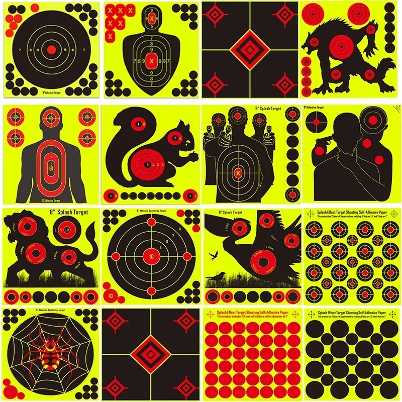 Pellet Gun Targets 9 Types 10pcs/Set 8 Inch High Visibility Adhesive ...
