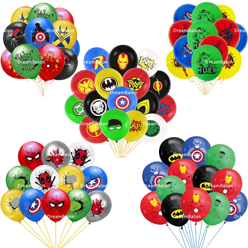 Super-Hero-Balloon-12inch-Spiderman-Iron-Man-Hulk-Captain-America-Latex ...