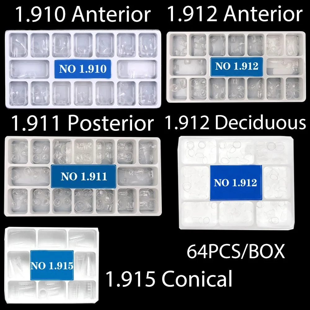 64pcs-Box-Teeth-Transparent-Crowns-Dental-Anterior-Posterior-Deciduous ...