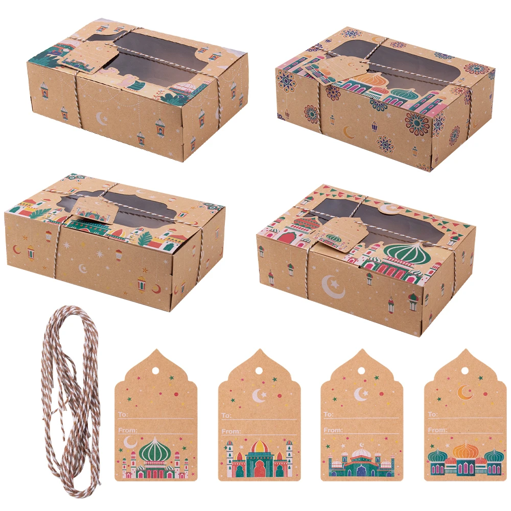 4/8pcs Ramadan Mubarak Kraft Paper Gift Boxes with Window Candy ...