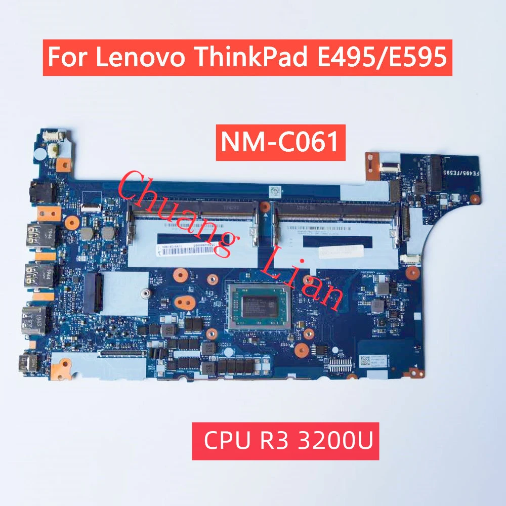 For Lenovo ThinkPad E495/E595 Laptop motherboard FE495 FE595 NM C061 With CPU R3 3200U ...