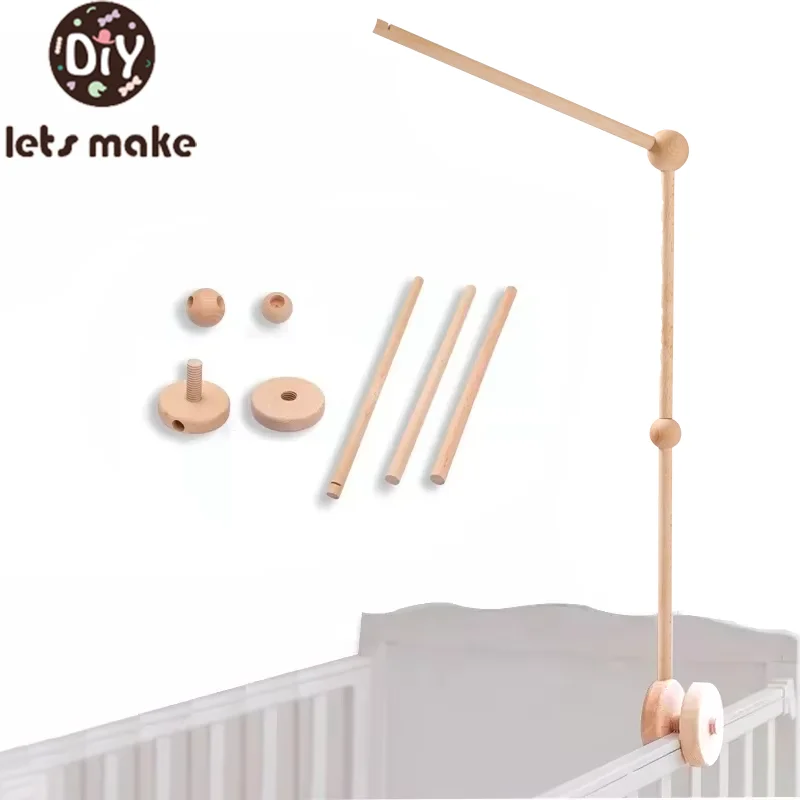Let-s-Make-Baby-Wooden-Bed-Bell-Hanging-Rattles-Bracket-Mobile-Toys ...