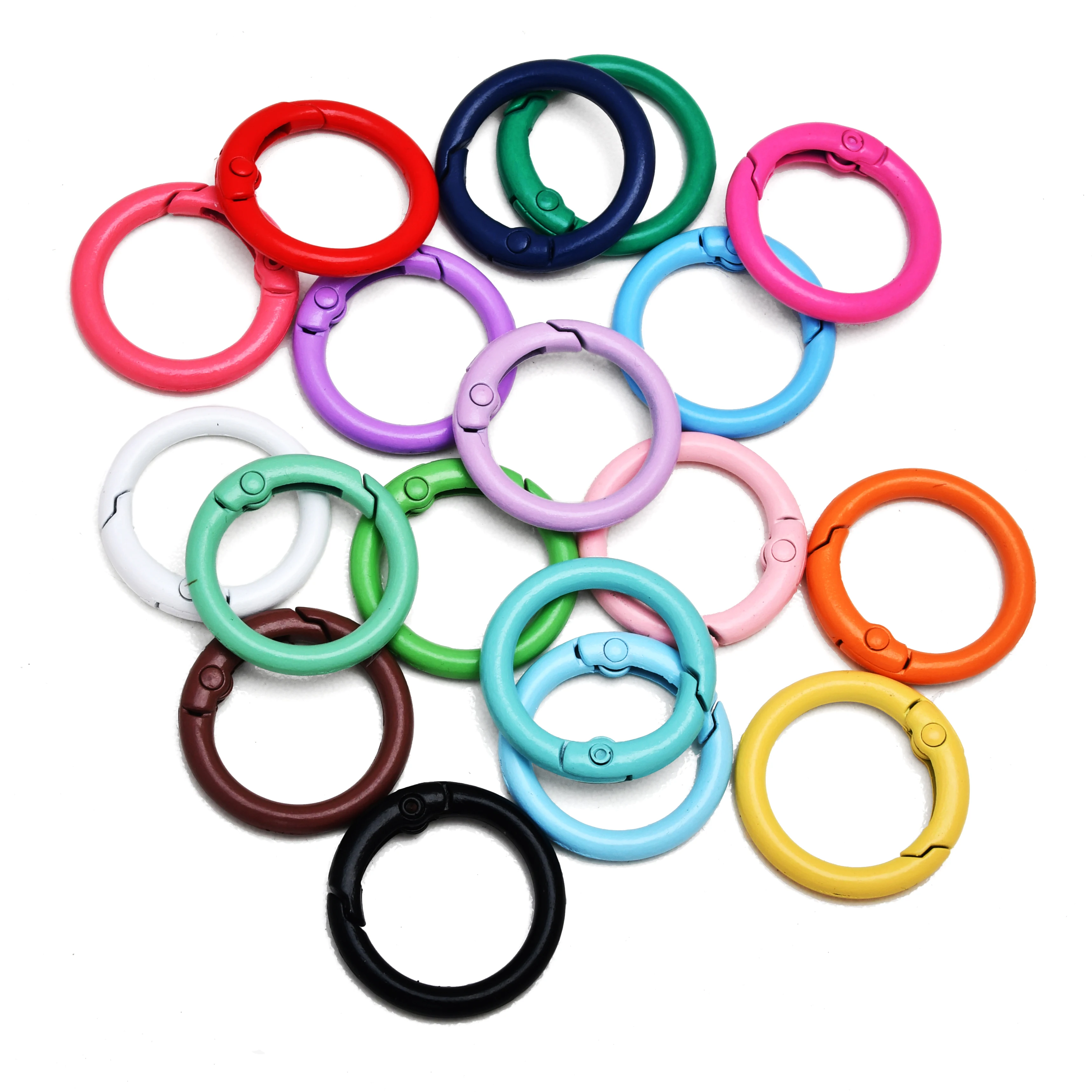 10Pcs 24mm Alloy Trigger Round Snap Buckle Spring Keyring Buckle Snap ...