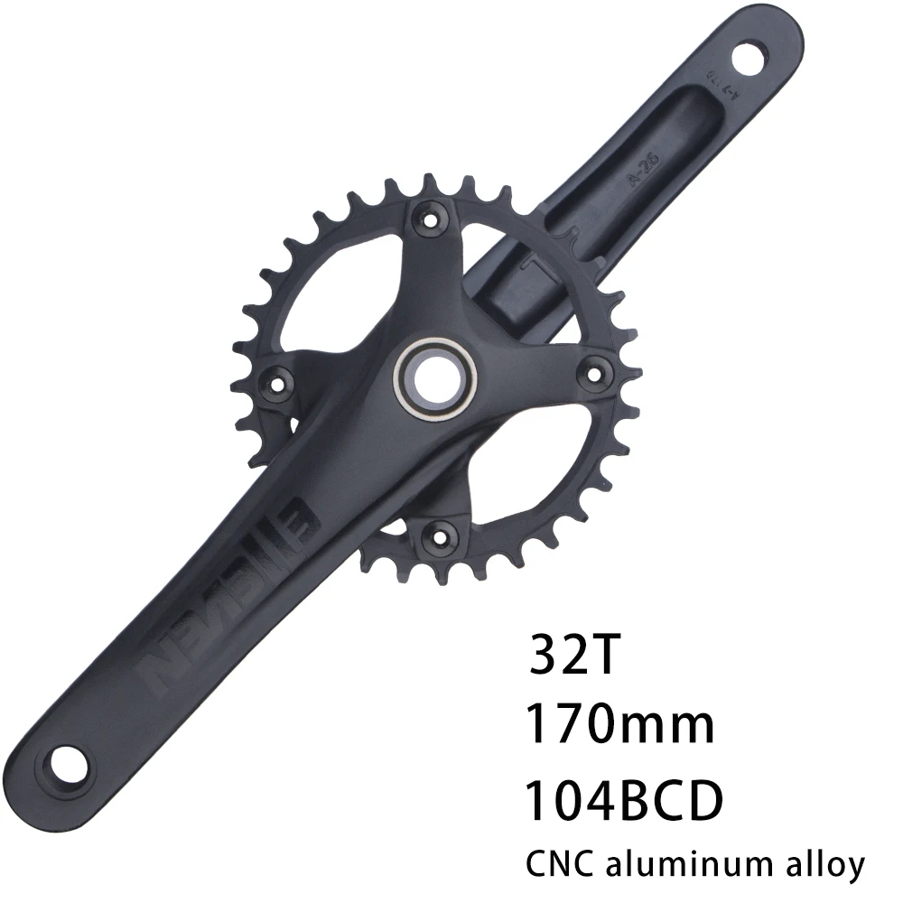 Bike Mtb Pedivela Racework Single Crown Crank 104BCD Integrated Hole Crankset 32T CNC Aluminum ...