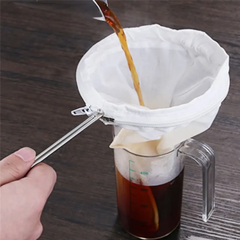 1Pcs-Milk-Tea-Filter-Bags-With-Handle-Coffee-Cotton-Cloth-Strainer-Tea ...