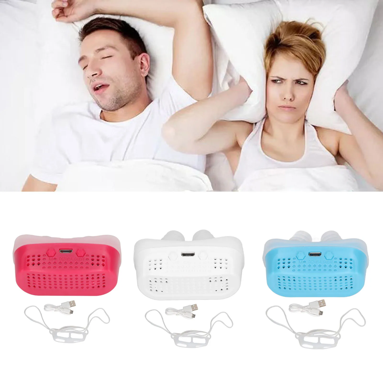 Electric Prevent Snoring Device Improve Sleep Quality Silicone Strap ...