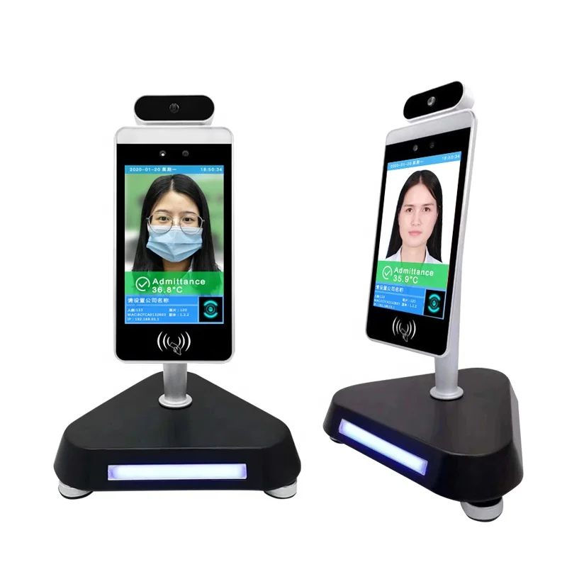 Table-stand-digital-signage-face-recognition-thermometer-temperature ...