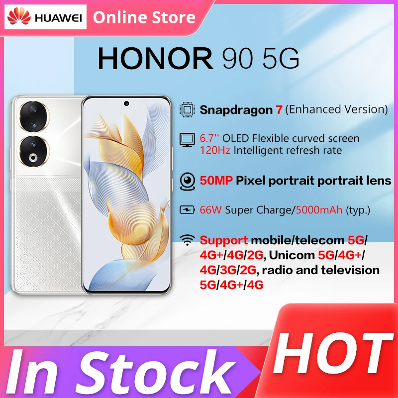 NEW-HONOR-90-5G-6-7-inch-OLED-Curved-Screen-Snapdragon-7-Enhanced-Gen-1 ...