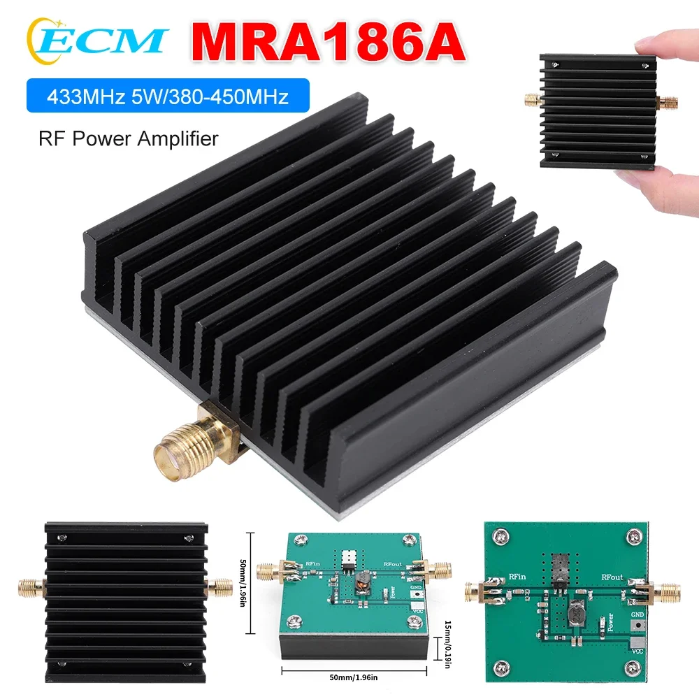 433MHz-5W-Radio-Frequency-Broadband-Amplifier-Input-0-1W-RF-Signal ...