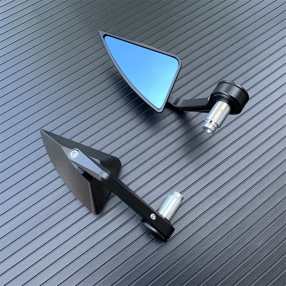 22MM-CNC-Aluminum-Motorcycle-Black-Round-Handle-Bar-End-Rearview-Side ...