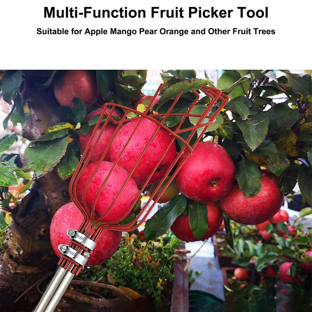 Red-Fruit-Picker-Adjustable-Picking-High-Altitude-Pole-Fruit-Picking ...
