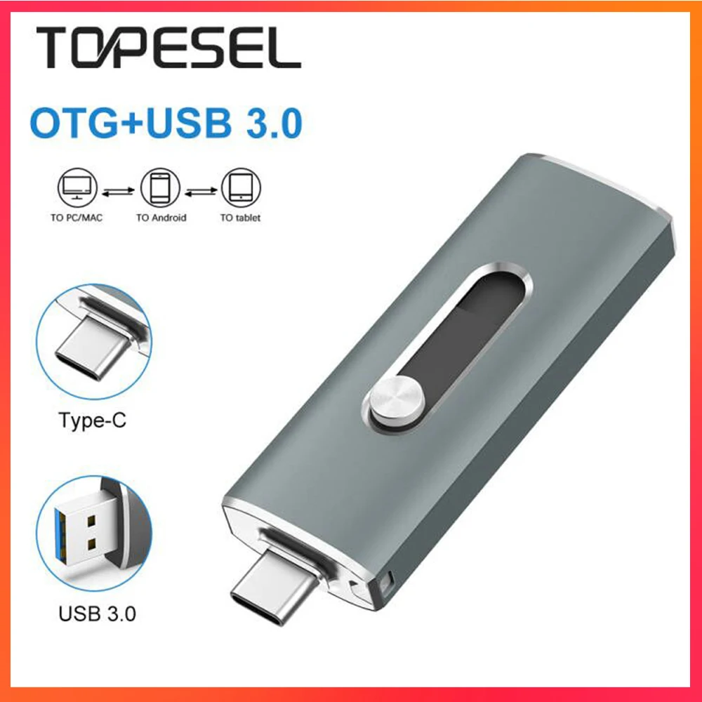 TOPESEL-C 타입 USB 3.0 플래시 드라이브 32gb 64gb 펜드라이브 128g - 티몬