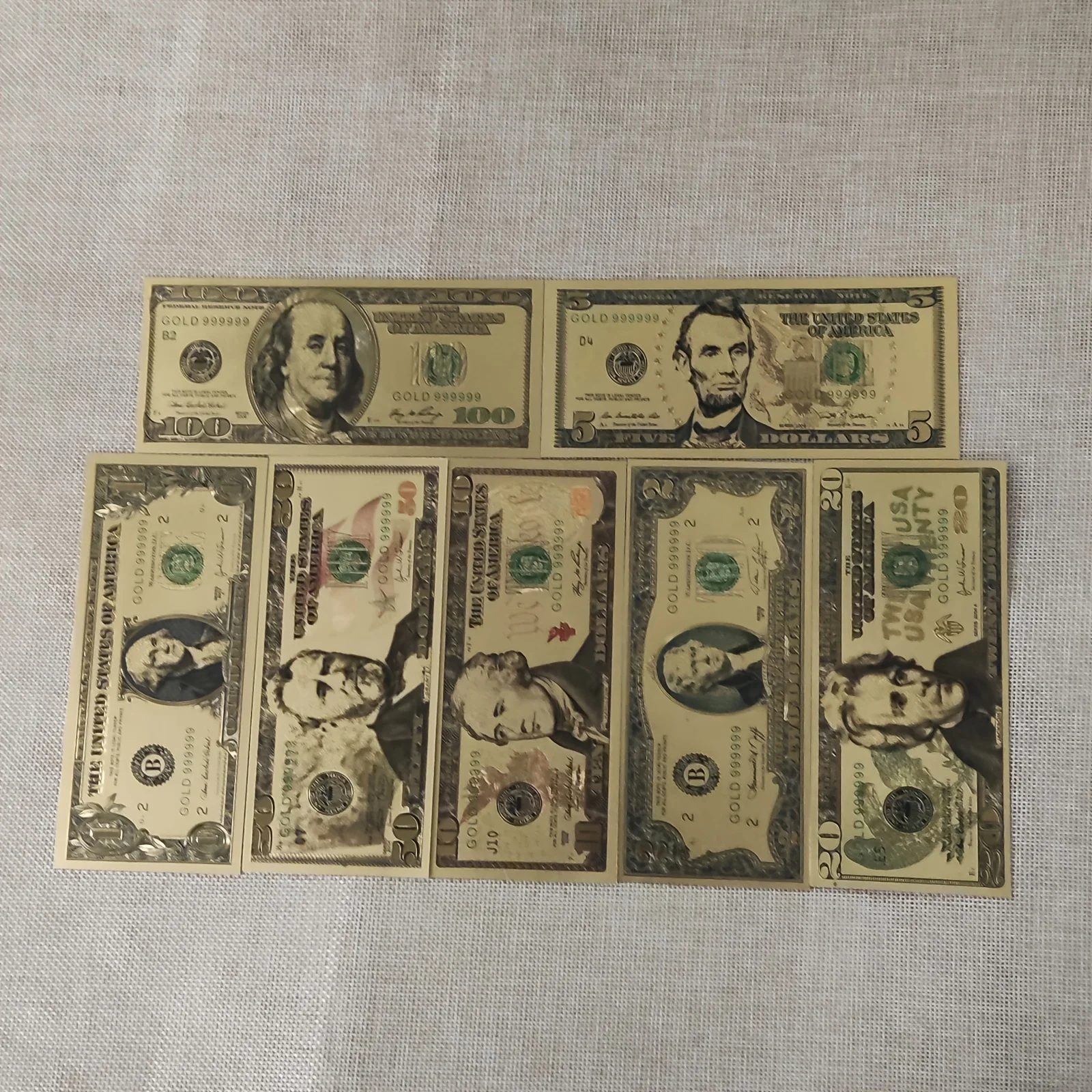 7Pcs-Gold-Plated-US-Dollar-Bills-Gold-Foil-Banknotes-Fake-Paper-Money ...
