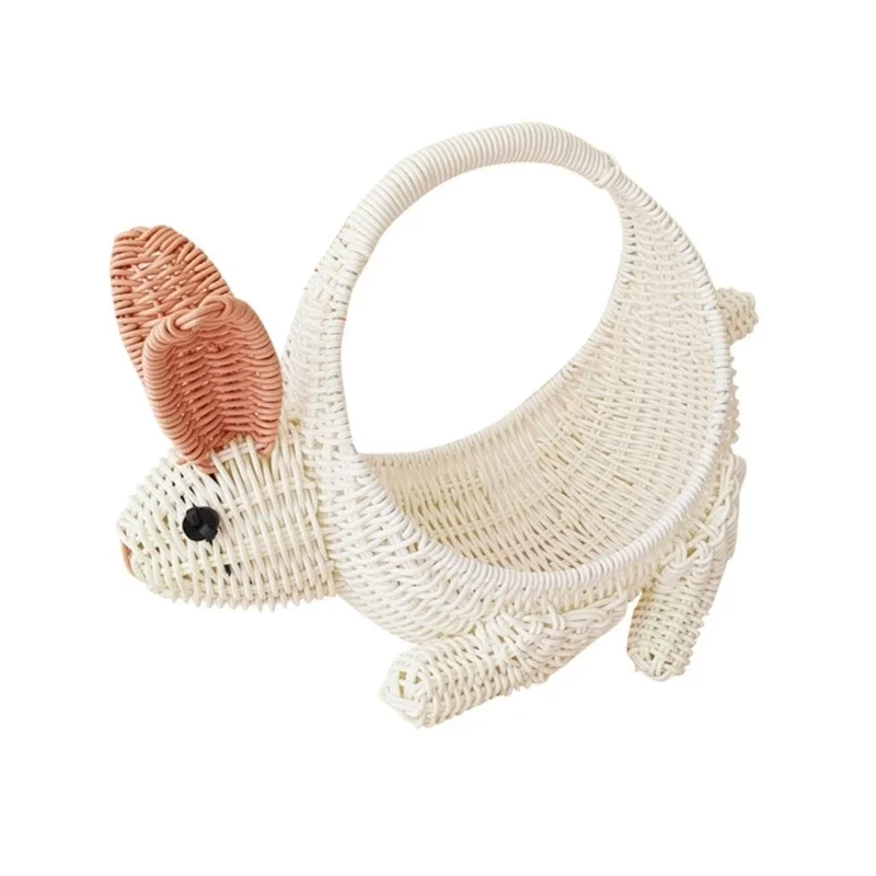 Fashionable-Bunnies-Shaped-Wicker-Storage-Basket-Versatile-Use-Plastic ...
