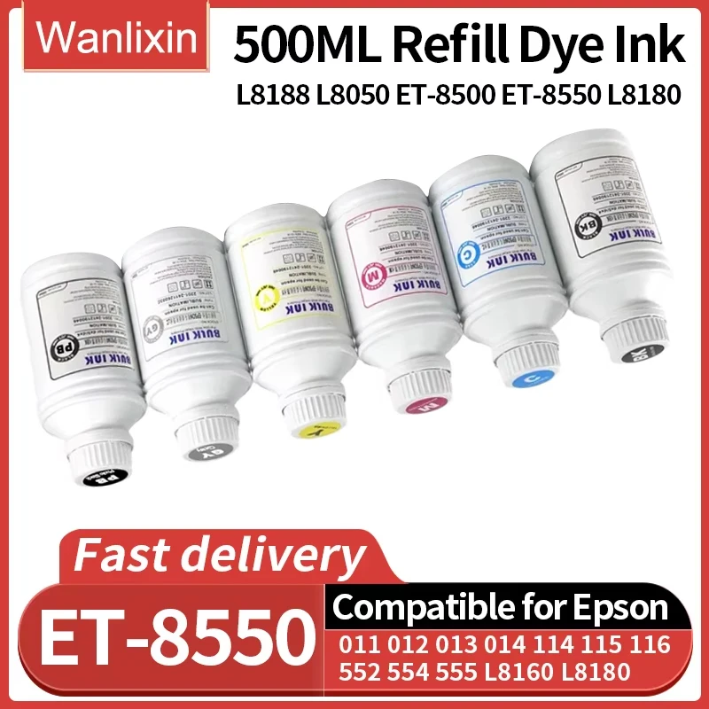 ET-8550 500 ml Eco-Tank Dye Tinte für Epson 552 011 012 013 014 114 115 ...