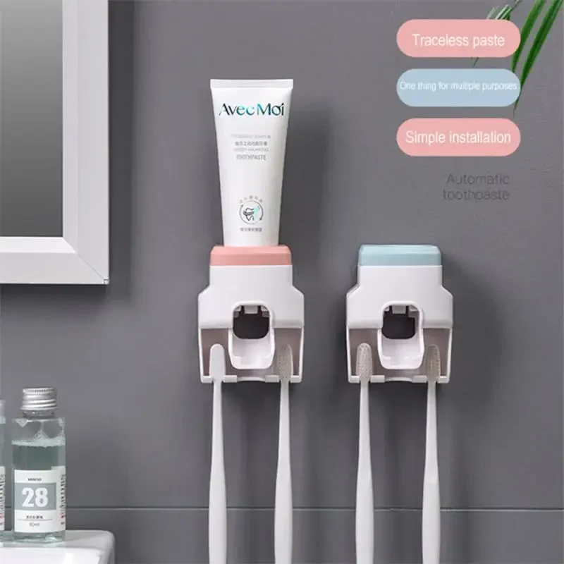 Automatic-Toothpaste-Dispenser-Set-Wall-Mounted-Extruder-Plastic-No ...