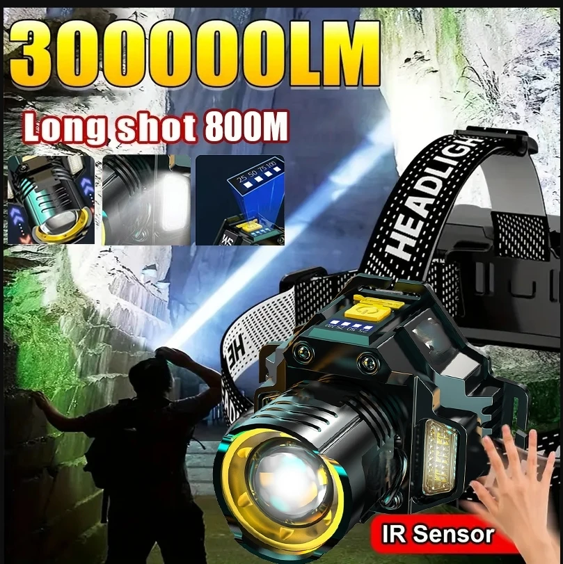 USB Rechargeable Headlamp Super Bright Head Lamp Motion Sensor ...