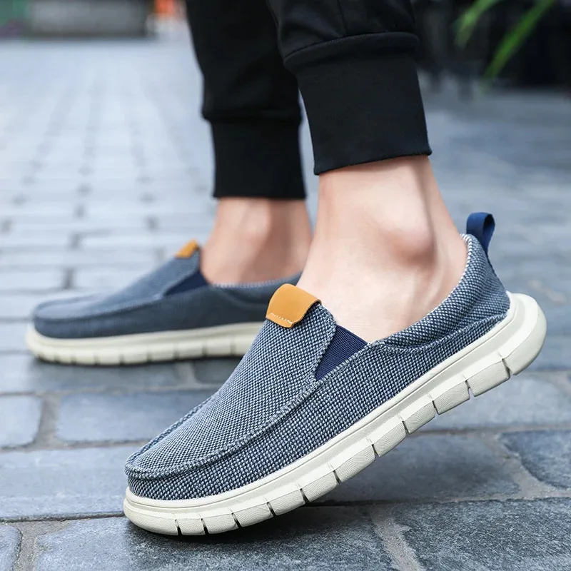 Fashion Men Driving Shoes Summer Canvas Shoes Breathable Comfortable ...