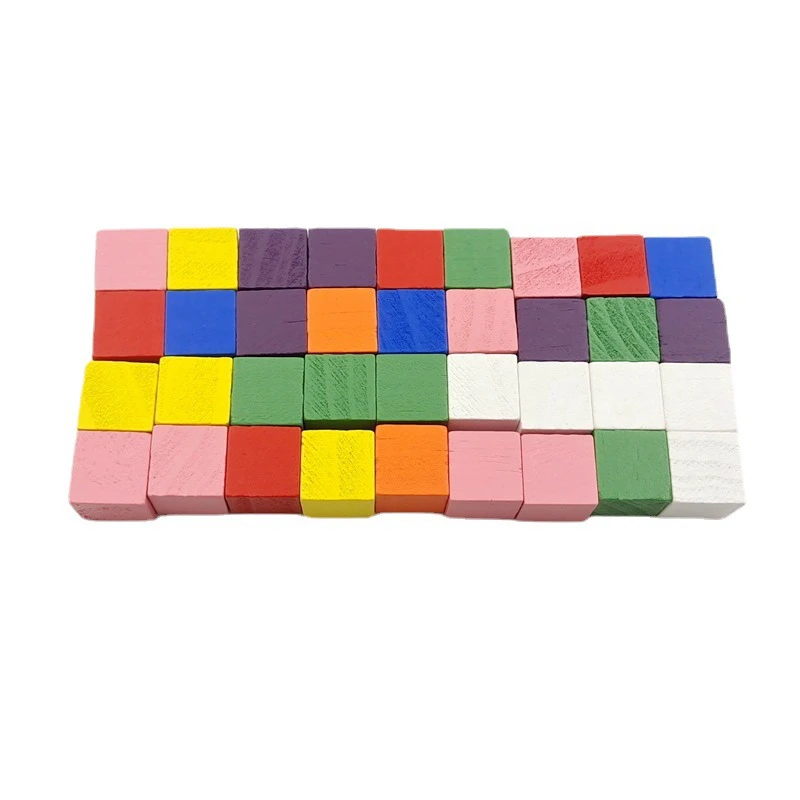 Cubo de madera Natural mezclado al azar, 5 10 piezas, cuadrado, 15mm ...