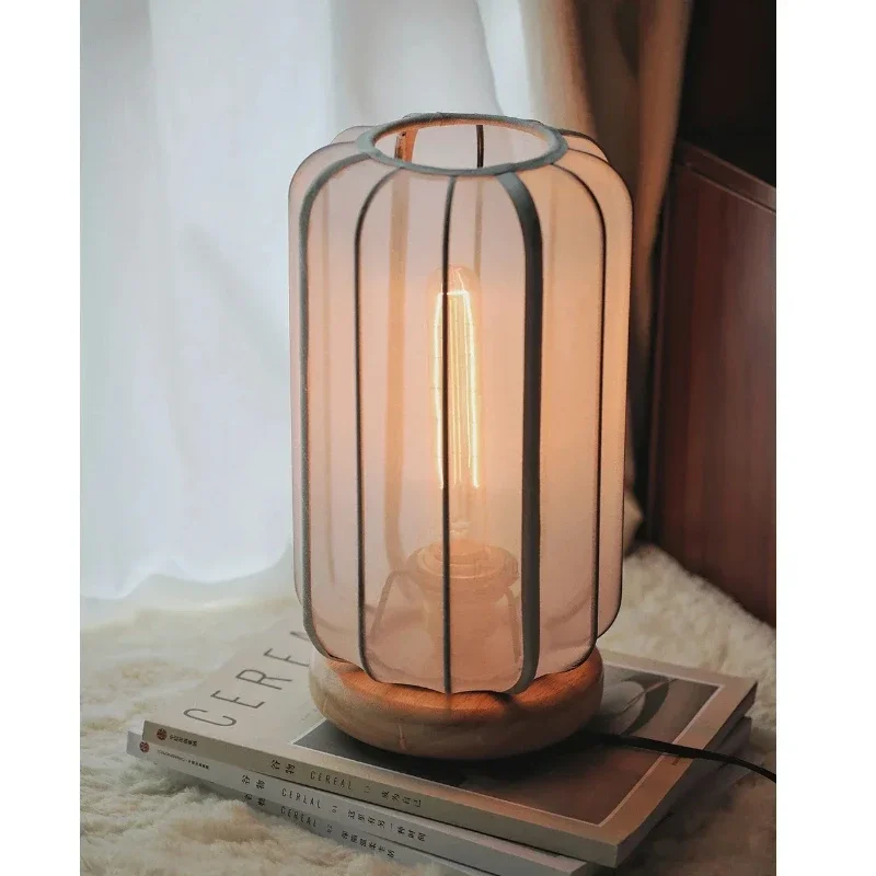 Chinese Silk Table Lamp Retro Fabric Desk Lamp Handmade Creative Living ...