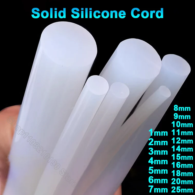 White-Round-Solid-Silicone-Cord-Rubber-Rod-Bar-Silicone-Rubber-Gasket ...