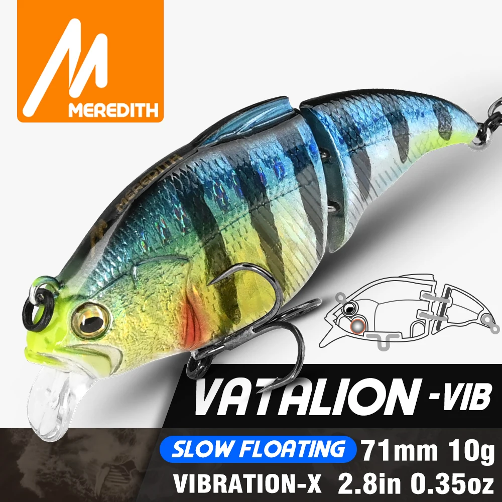 MEREDITH 71mm 10g Vibration Fishing Lure Slow Floating Hard Lure ...